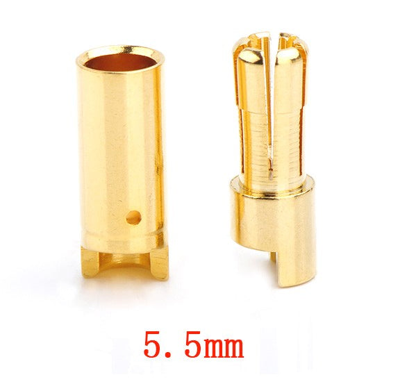 5.5mm Gold Bullet ESC and Motor Connectors (Pair) Gator RC