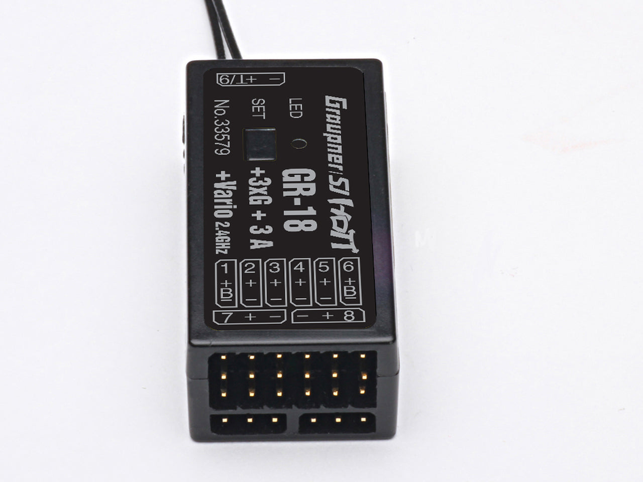 Graupner 33579 GR-18 9-Ch +3xG+3A+VARIO Telemetry Receiver – Gator RC