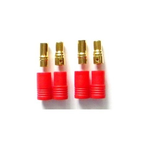 HXT 6MM shrouded bullet connectors by Power Unlimited 3 set pack – Gator RC