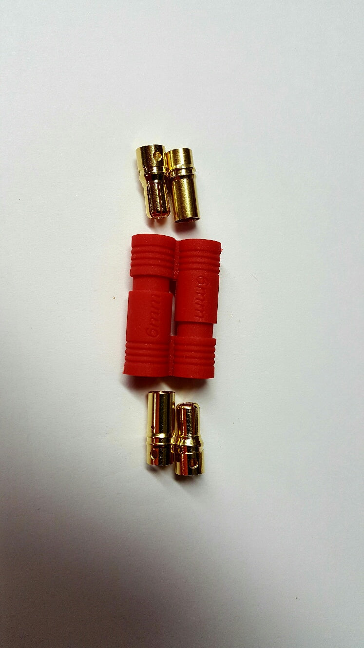 HXT 6MM shrouded bullet connectors by Power Unlimited 3 set pack – Gator RC